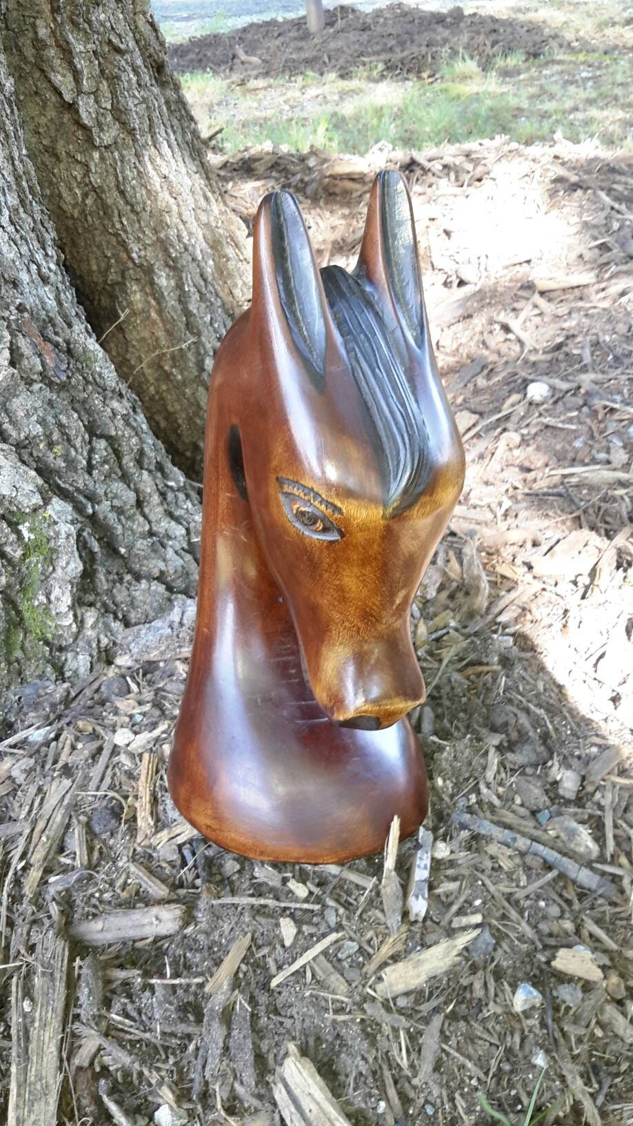 Horse Statue Bust Treen Modern Art Sculpture Equine Interior Design ...