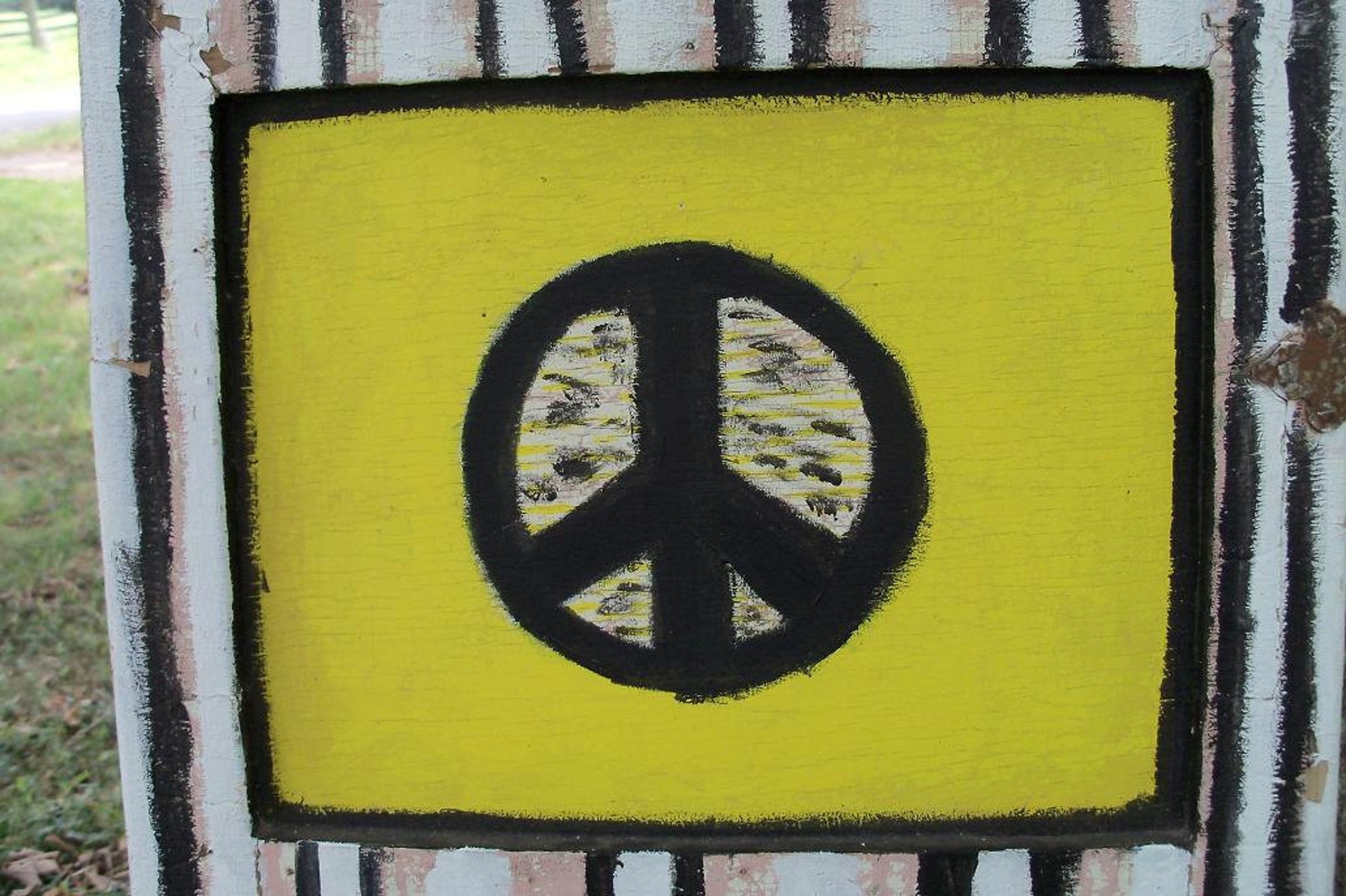 Pop Art Hippie Peace Mixed Medium Hoosier Door Avant Garde Boho Free ...