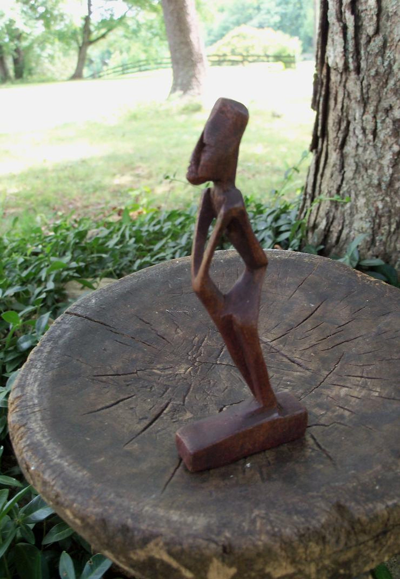 Egyptian Treen Art Wooden Statue African Hand Carved Shelf - Etsy