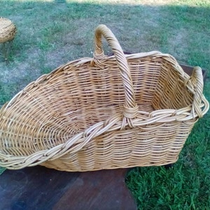 Basket Shuttle Style Cradle Sized Unique Primitive Home Decor Wicker ...