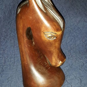 Horse Statue Bust Treen Modern Art Sculpture Equine Interior Design ...