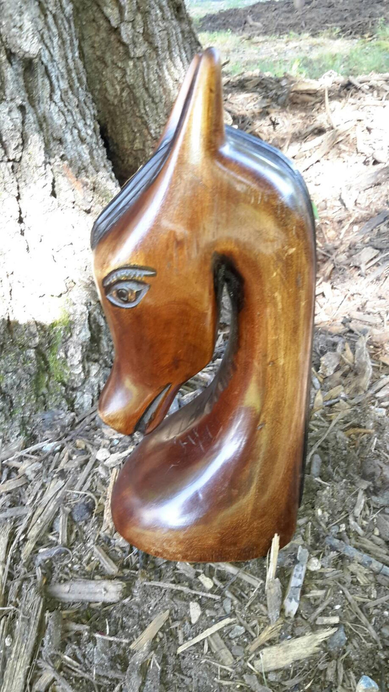 Horse Statue Bust Treen Modern Art Sculpture Equine Interior Design ...