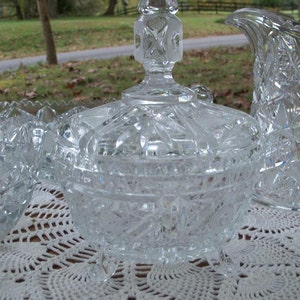 Antique Crystal Serving Set Brilliant Period Pitcher Handled Server ...