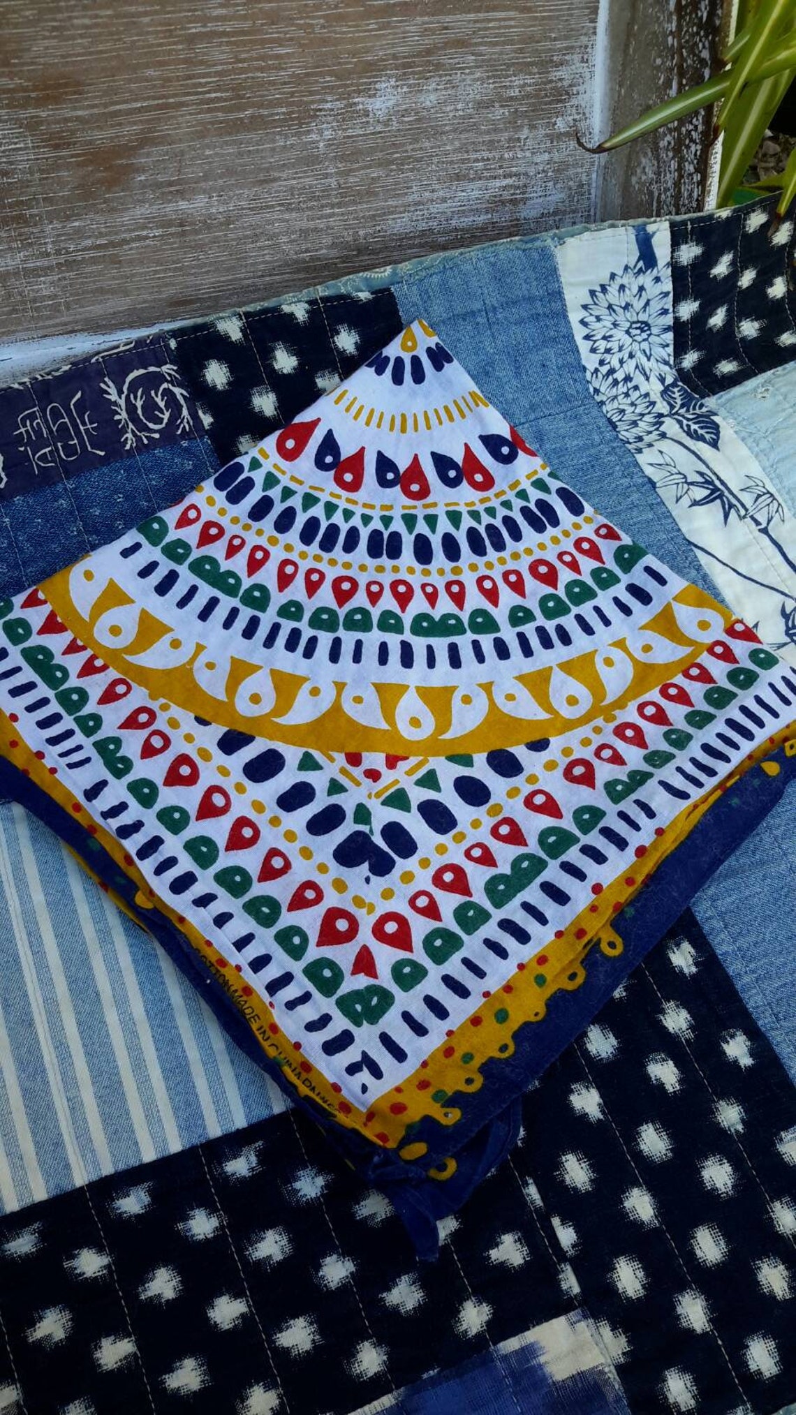 Indian Motif Handkerchief Bandana Lot of Five Cotton Great for - Etsy