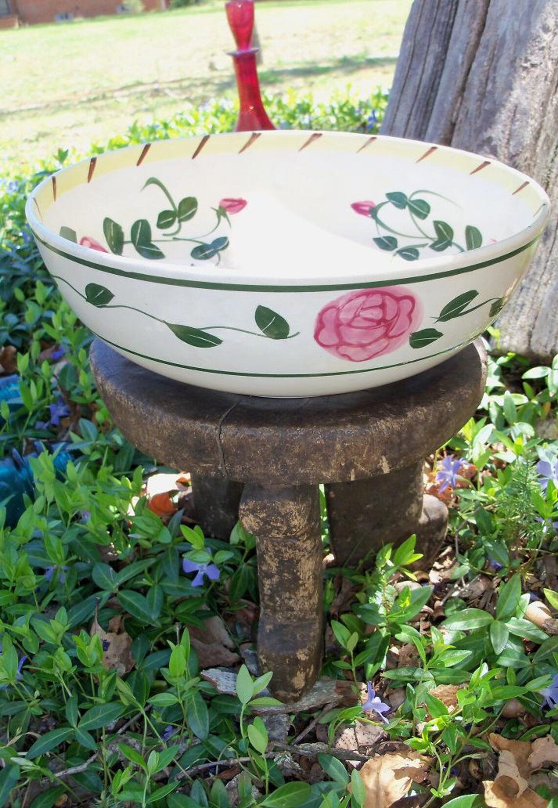 Fruit or Serving Bowl Handpainted Toll Figures European Motif - Etsy