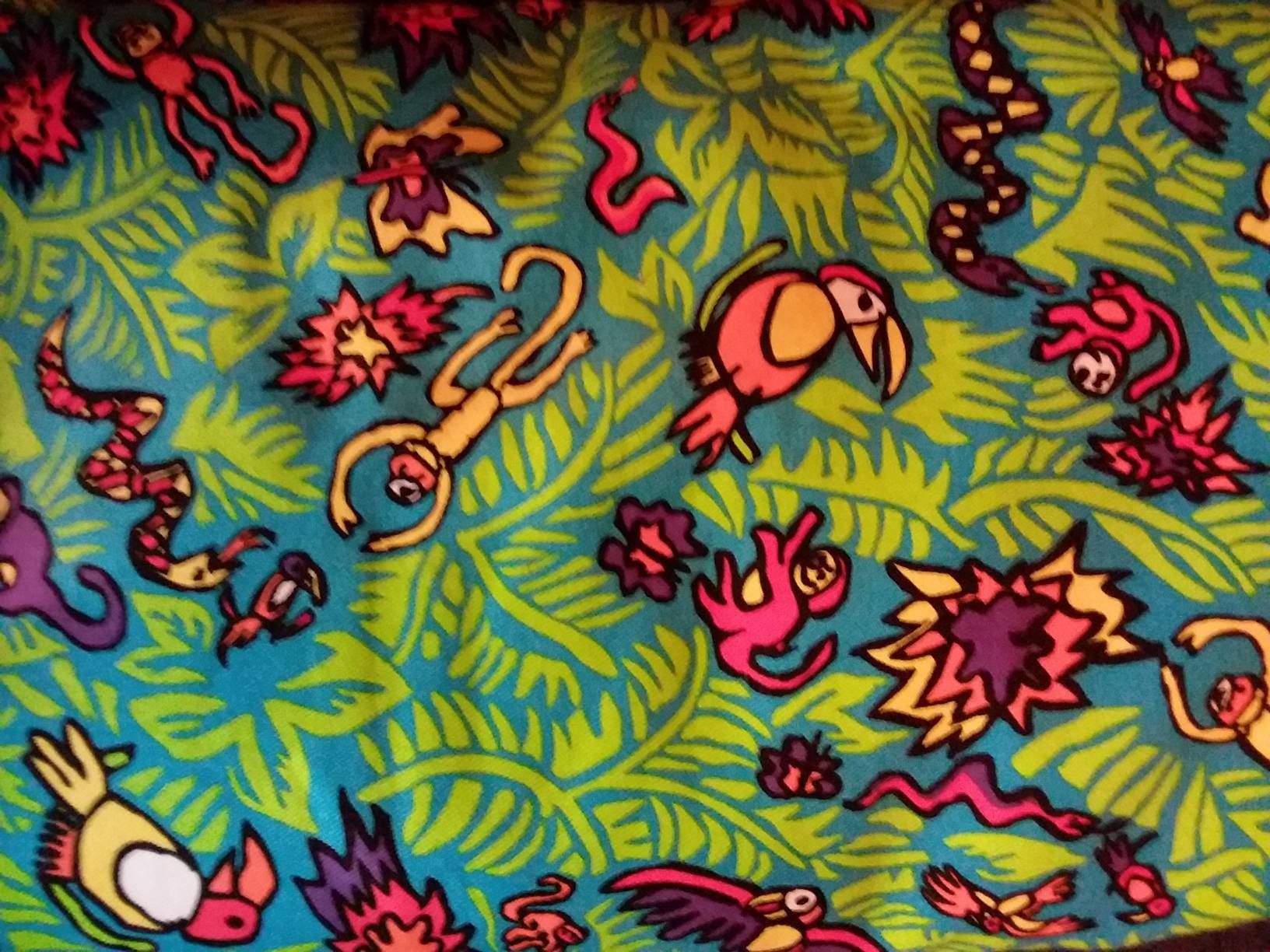 Fabric Matchmaster Neon Jungle Print by Antex of California Super Wide ...