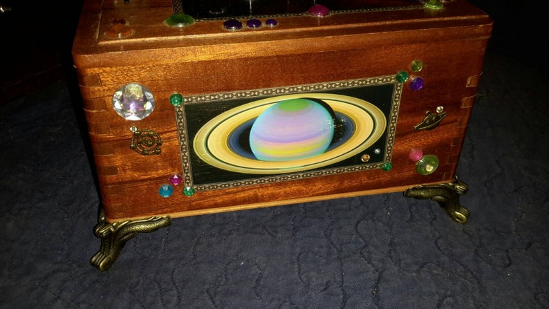 Universe Art Chest Footed Ornate Large Chest Heavy Wood Crystal Handle ...