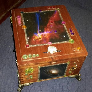 Universe Art Chest Footed Ornate Large Chest Heavy Wood Crystal Handle ...