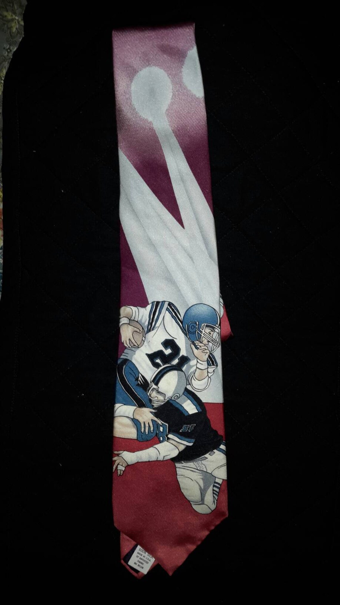 Necktie Football Tie Red White & Blue Made in USA Vintage - Etsy