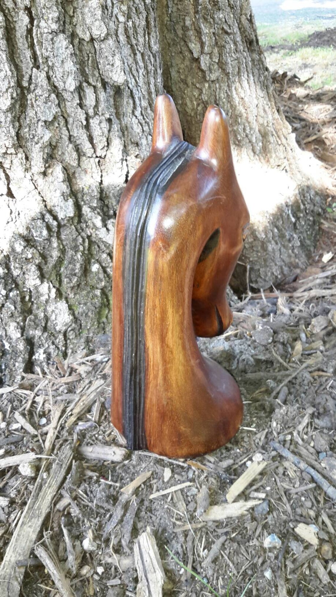Horse Statue Bust Treen Modern Art Sculpture Equine Interior - Etsy