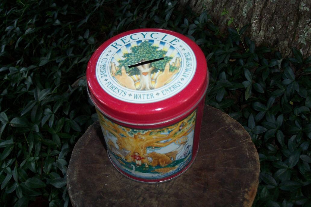 Tin Recycling Bank Kids Save Our Planet Tinware Eco-friendly - Etsy