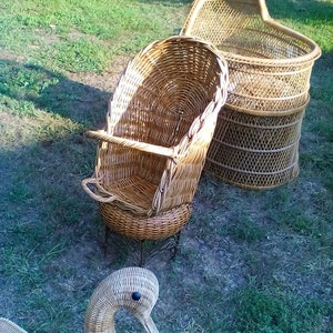 Basket Shuttle Style Cradle Sized Unique Primitive Home Decor Wicker ...