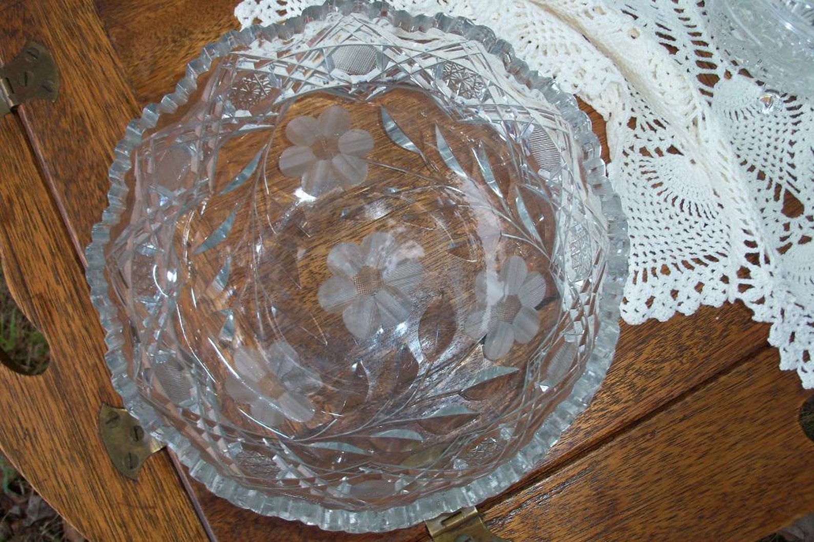 Antique Crystal Serving Set Brilliant Period Pitcher Handled | Etsy