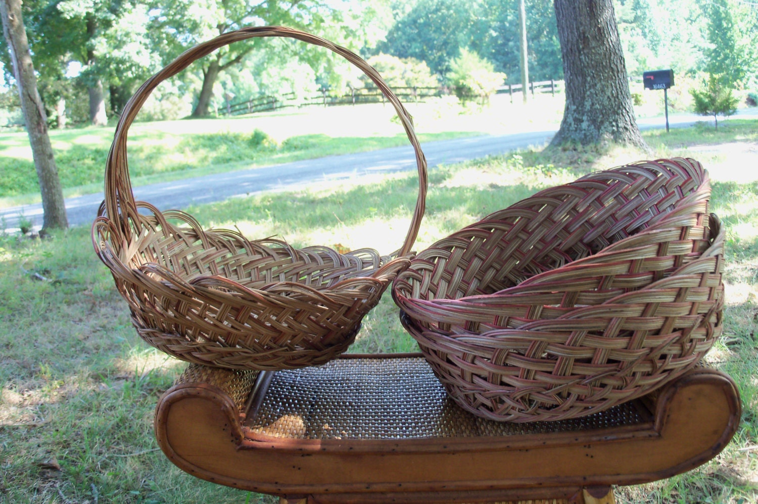 Basket Set Three Buffet Elements Serving Trio Two Tone Woven - Etsy