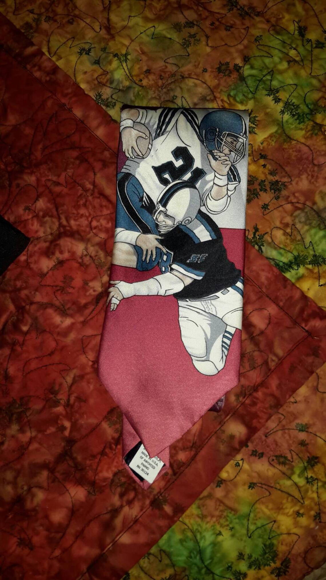 Necktie Football Tie Red White & Blue Made in USA Vintage - Etsy