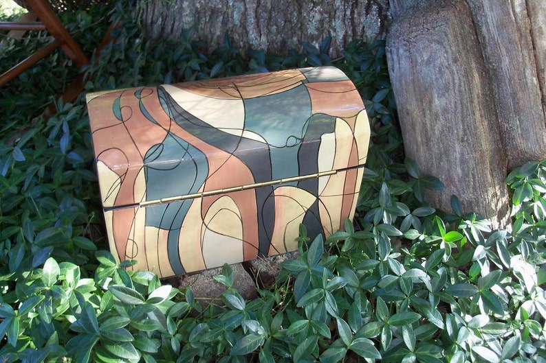 Tabletop Chest Abstract Art From Antiquesandvaria - Etsy