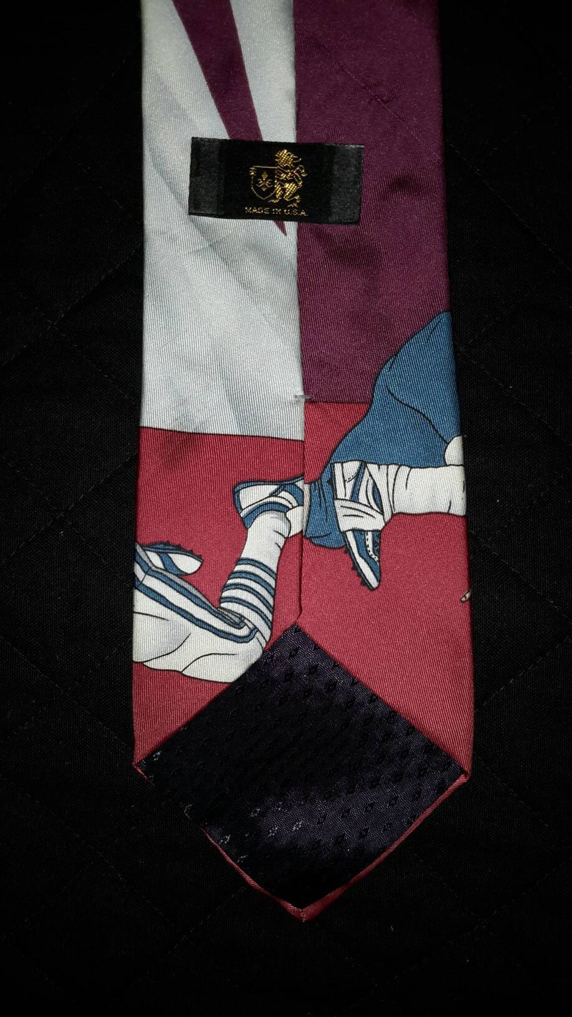 Necktie Football Tie Red White & Blue Made in USA Vintage - Etsy