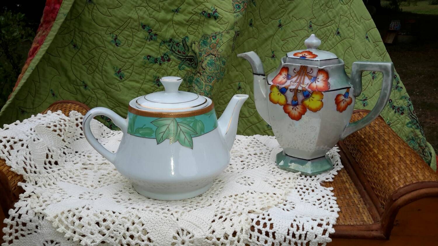 Teapot German Alpine China Asian Tuscany Motif Serves Two Barely ...