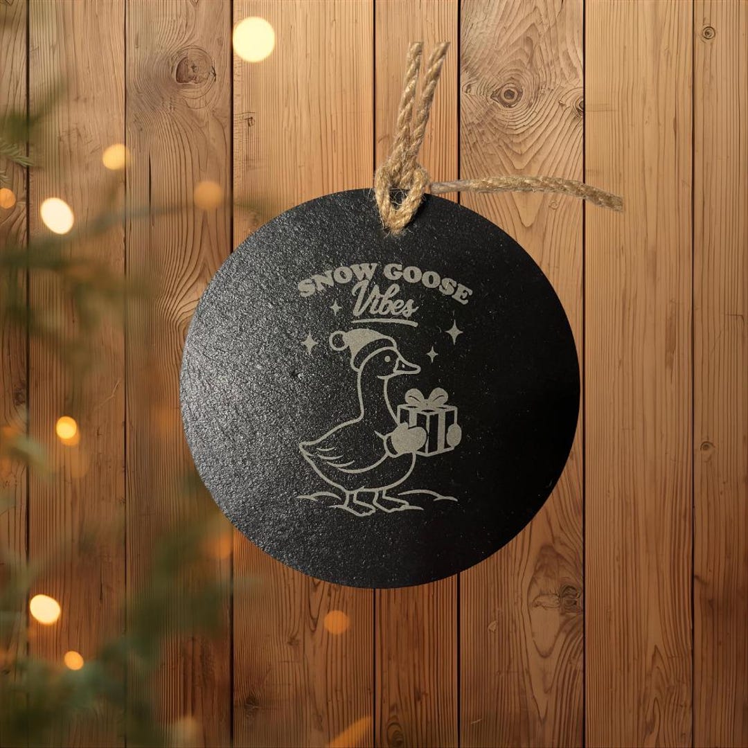 Snow Goose Vibes Slate Ornament - Etsy