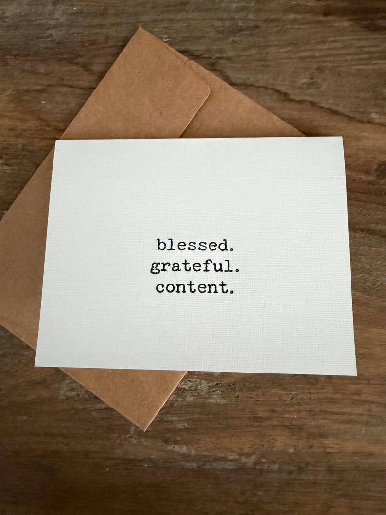 Blessed. Grateful. Content. Greeting Card - Etsy