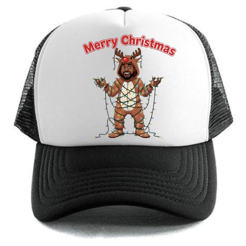 Funny KANYE West Holiday Lights Cartoon | Black Man Festive Clipart ...