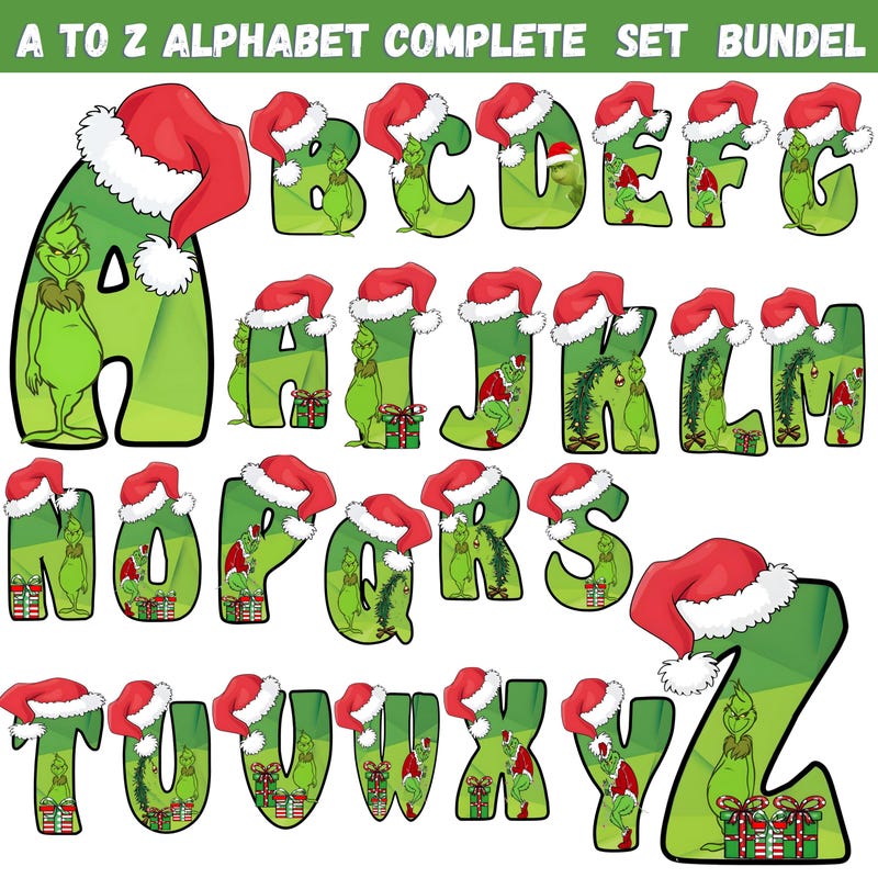 Grinch Printable Letters - Etsy