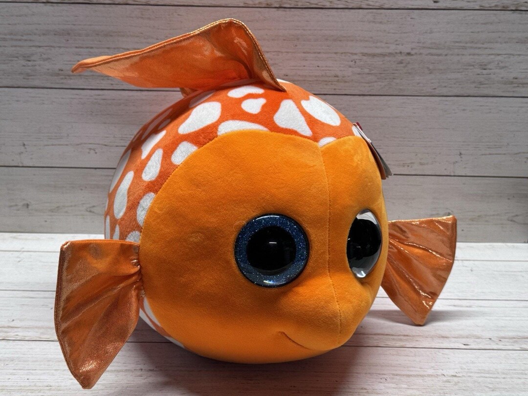 Ty Beanie Boos Sami Goldfish Fish Large Big Buddy 20" W/ Tag Plush NICE ...