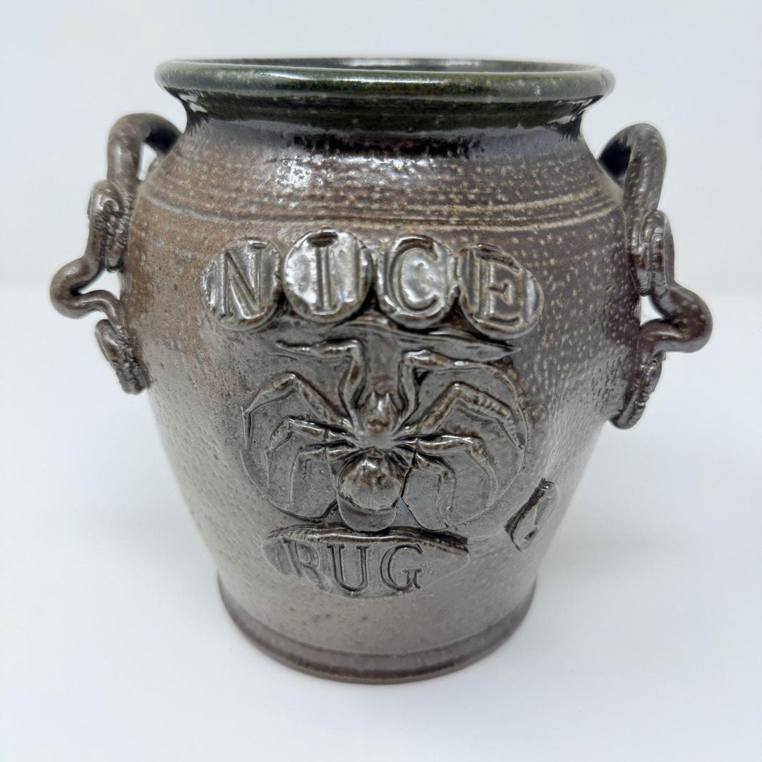 Unique Pottery NICE BUG Spider Stamped Handmade 6.5 Inches Tall ...