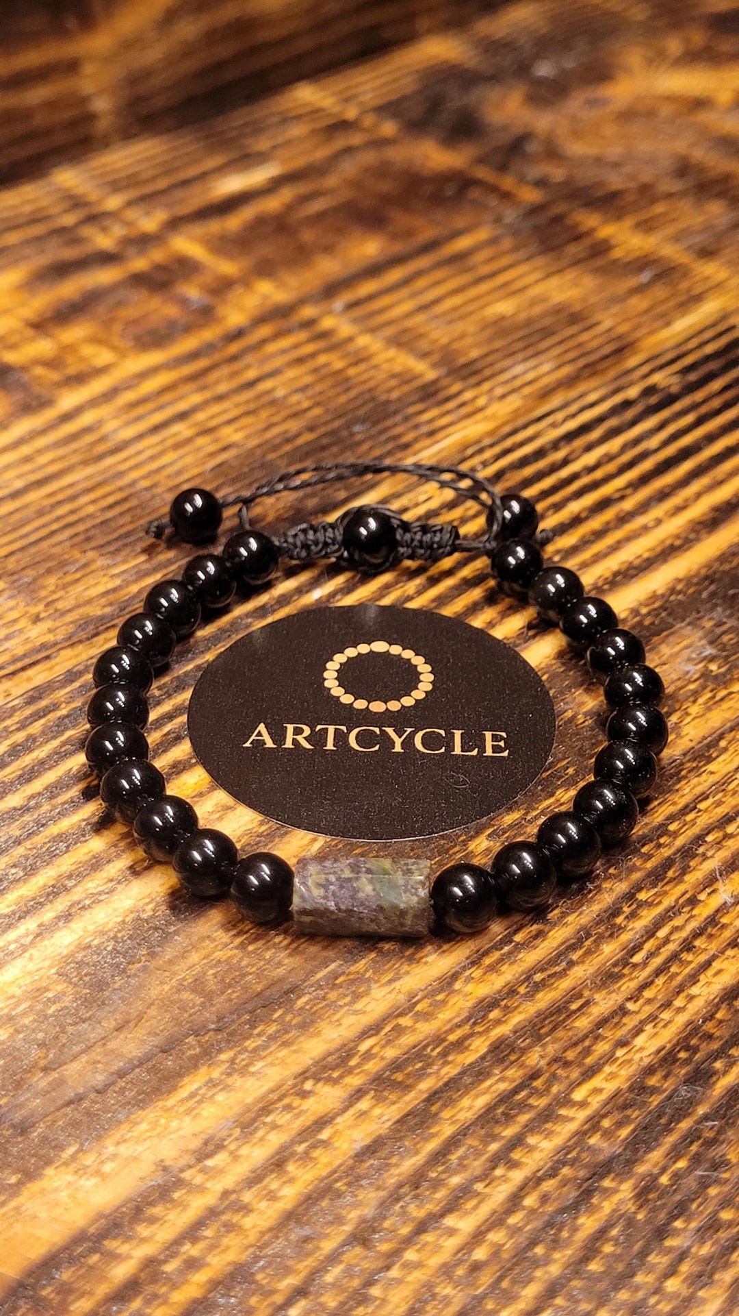 Black Obsidian A / Dragon's Blood Jasper A Bracelet, Made of 6mm ...