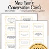 New Year's Eve Conversation Cards, New Year's Eve Party Game, New Year ...