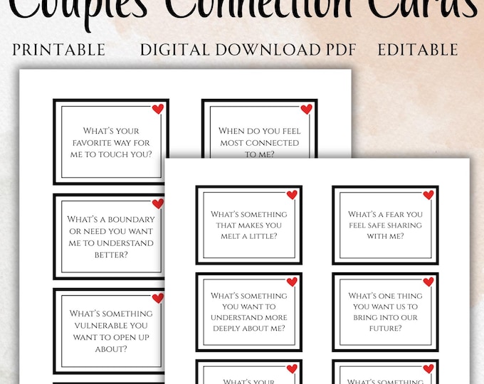 Couples Connection Cards Printable PDF | Romantic, Deep & Spicy ...