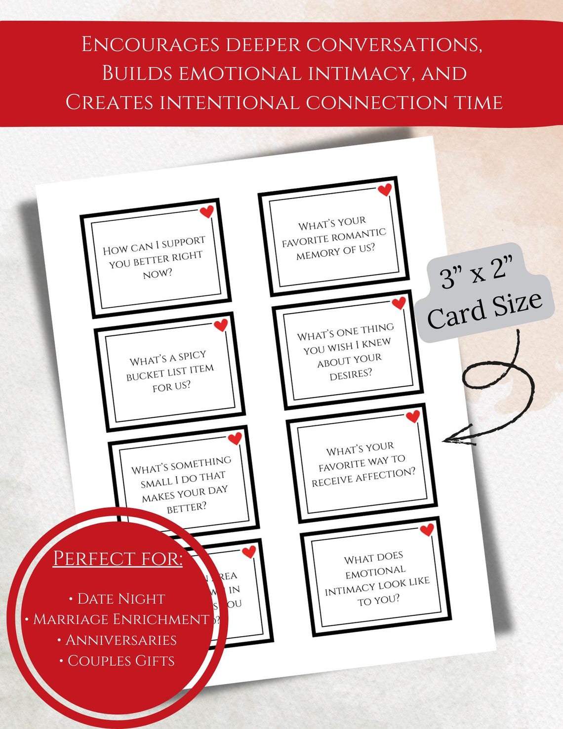 Couples Connection Cards Printable PDF | Romantic, Deep & Spicy ...