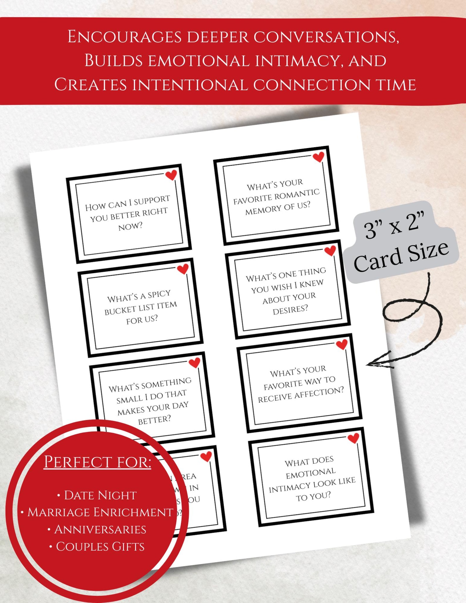 Couples Connection Cards Printable PDF | Romantic, Deep & Spicy ...