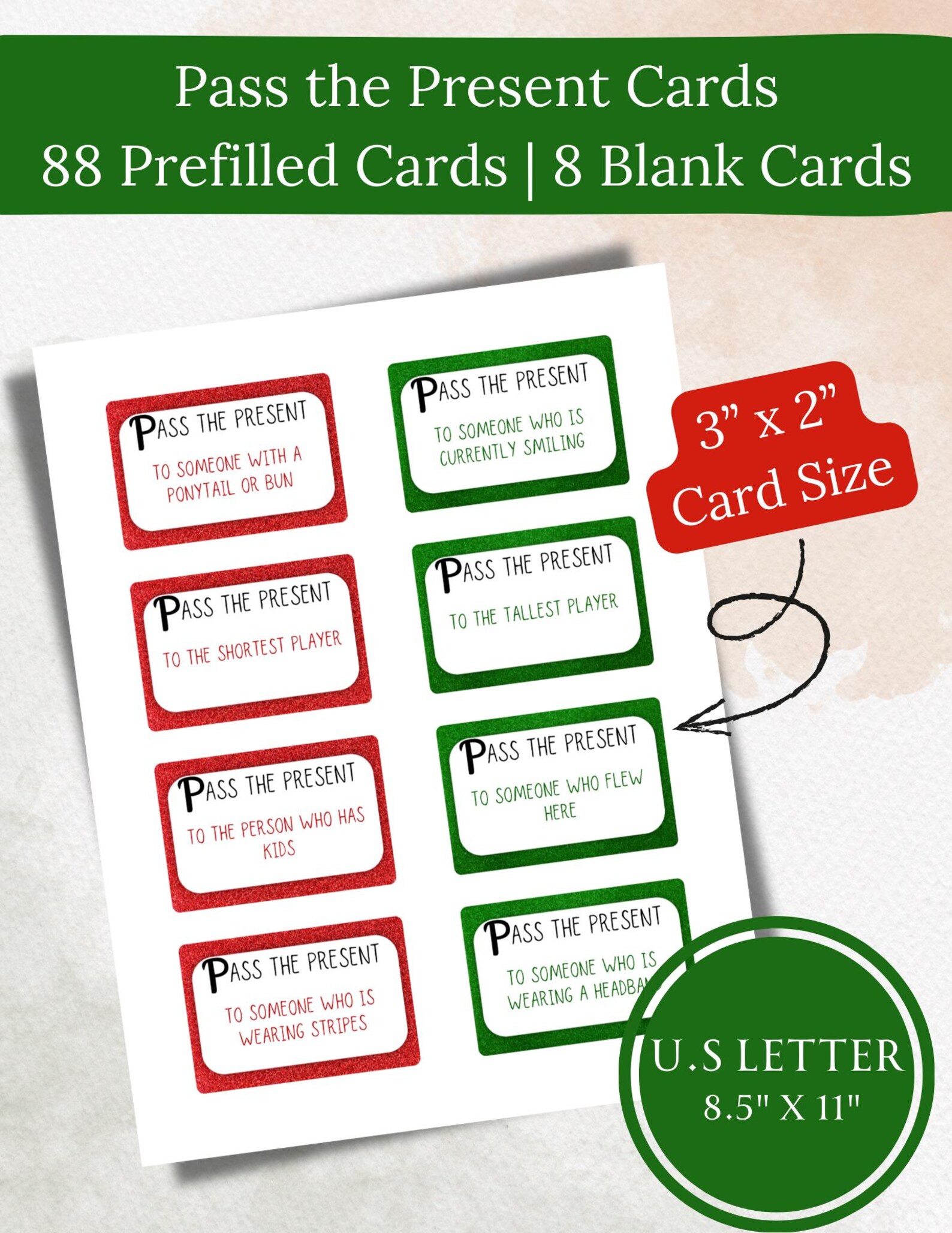 Pass the Present Christmas Game Cards | Left Right Party Game | Pass ...