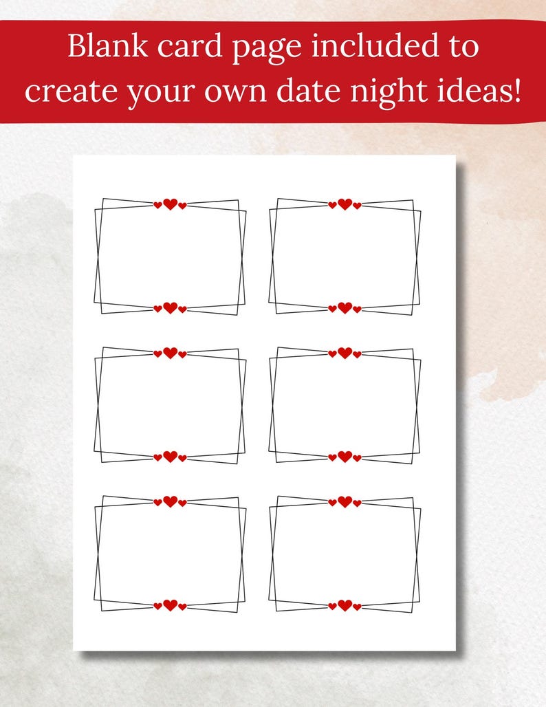 Date Night Idea Cards – 60 Printable Cards for Couples | Fun & Romantic ...