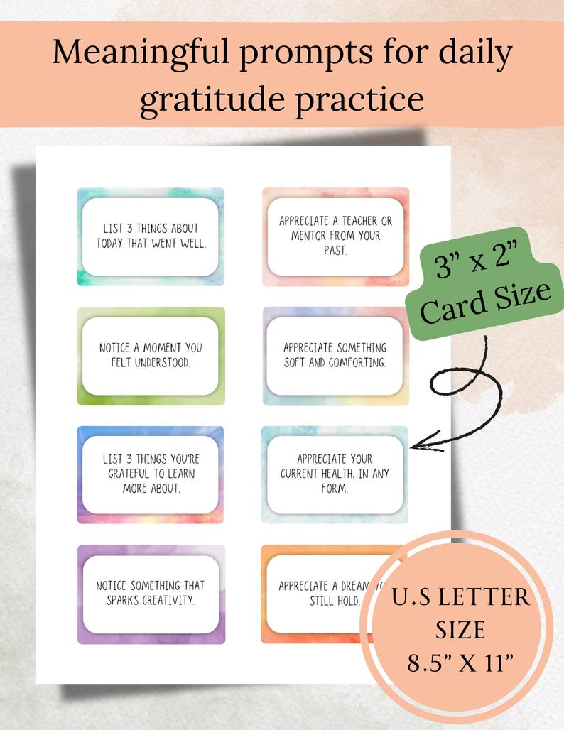 120 Gratitude Challenge Cards Printable | Daily Gratitude Prompts ...