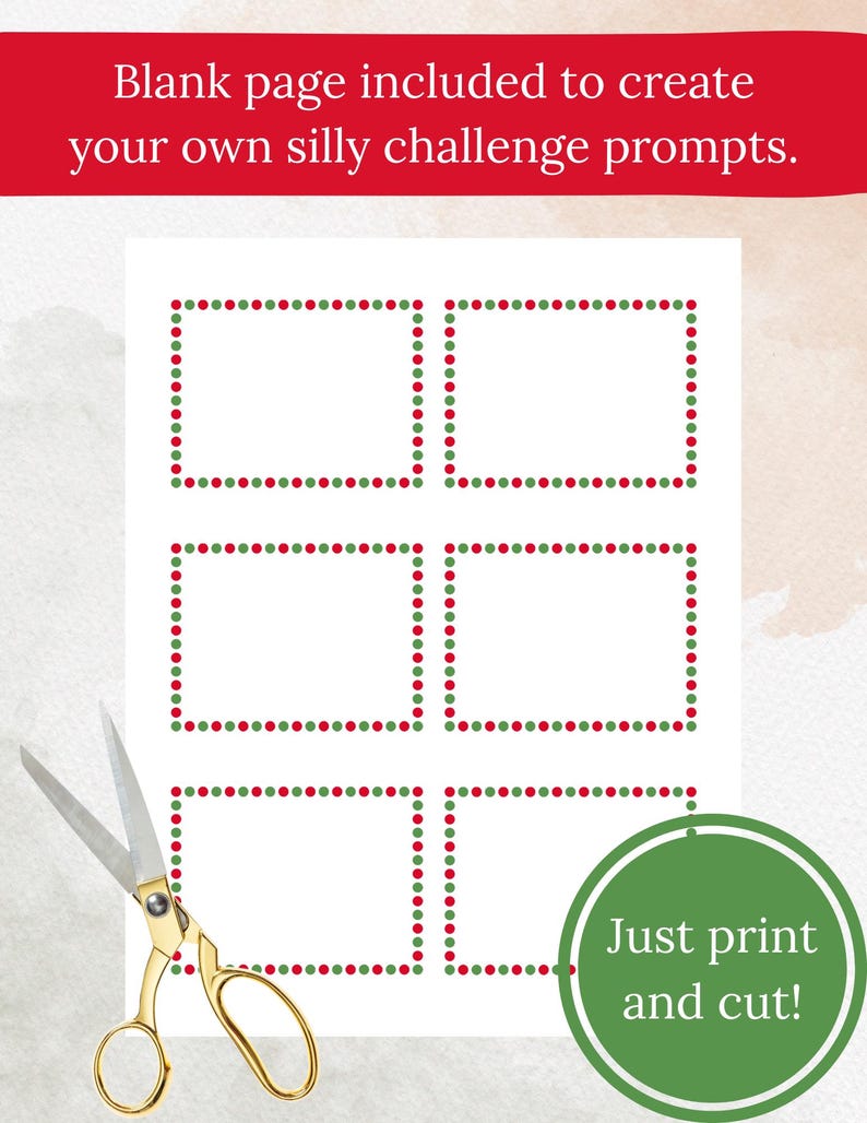 Christmas Secret Challenge Card Game Printable | 60 Funny Holiday Party ...