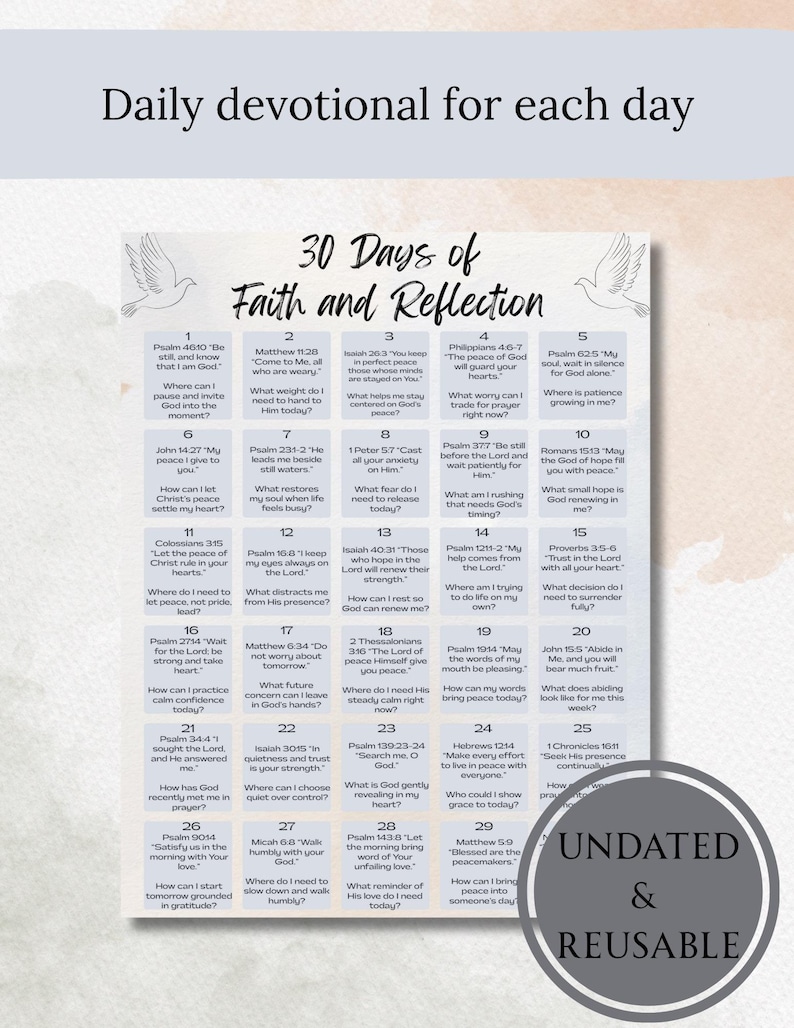 30 Days of Faith and Reflection | Printable Christian Devotional ...