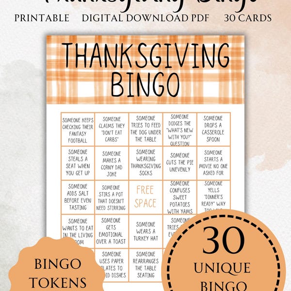 Thanksgiving Bingo - Etsy