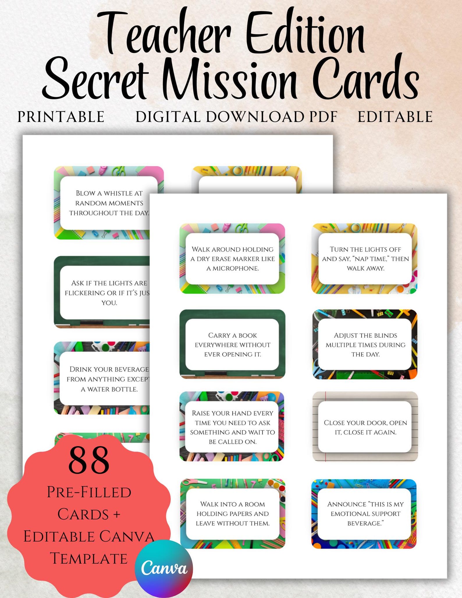 Teacher Secret Mission Game | Funny Teacher Team Building Activity ...