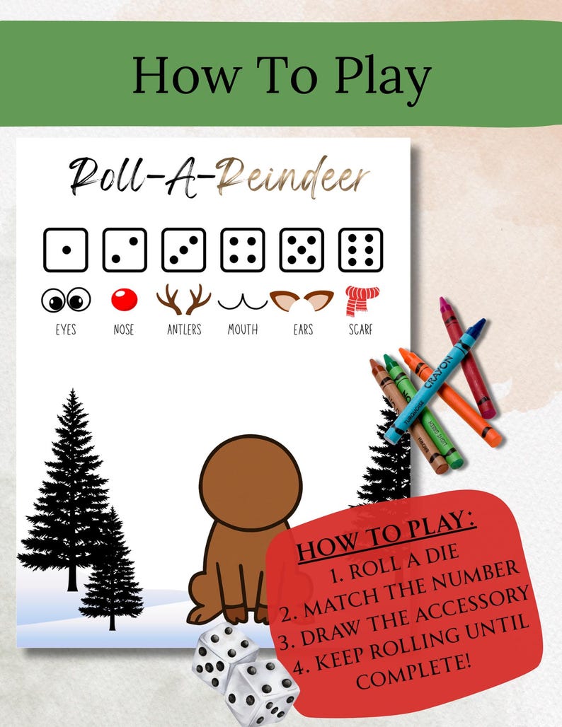 Roll-a Christmas Game Bundle | 5 Printable Dice Games for Kids ...