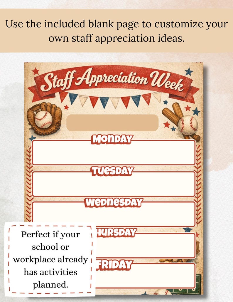 Baseball Theme Staff Appreciation Week Flyer | Editable Template ...