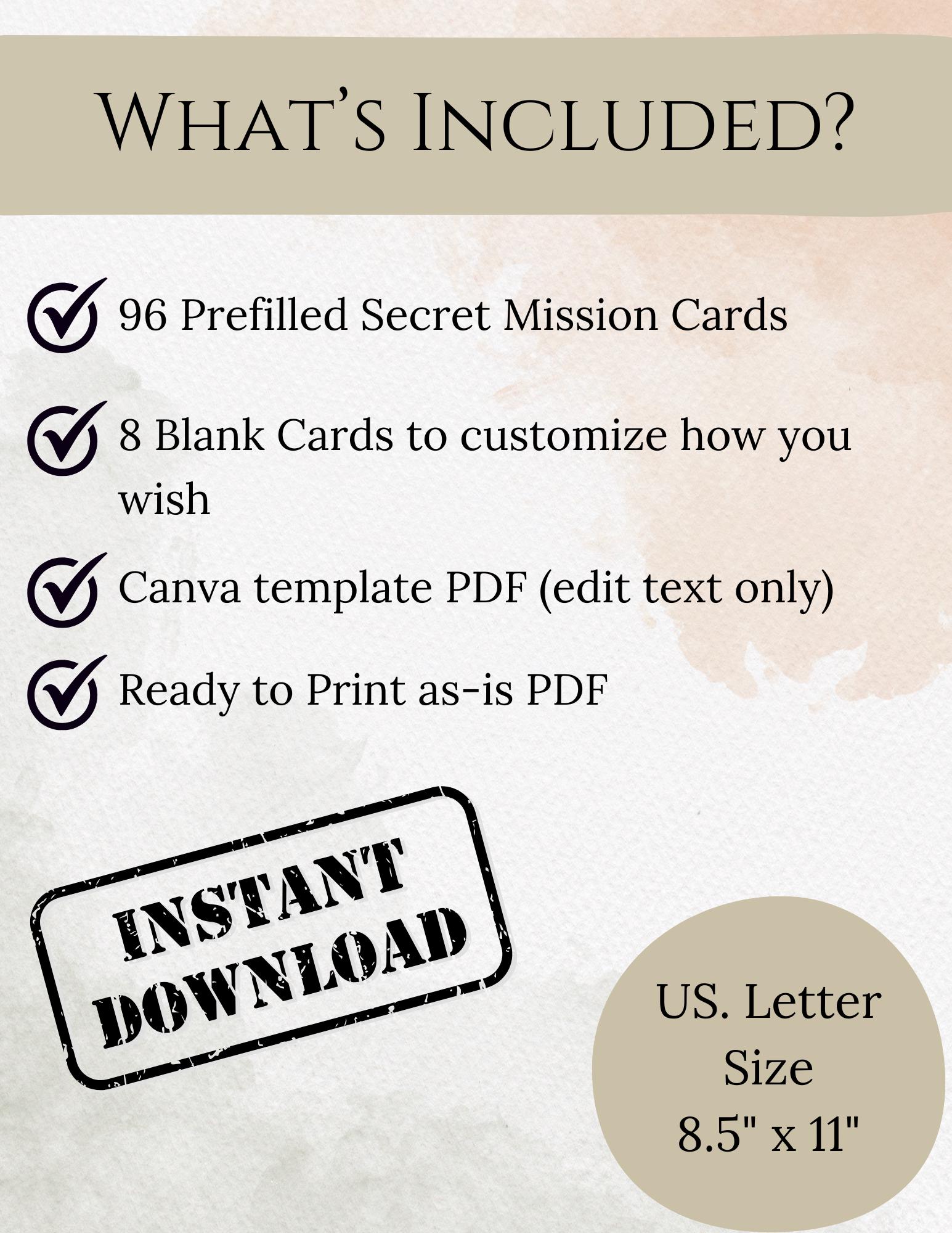 Family Reunion Secret Mission Cards | Funny Family Reunion Game ...