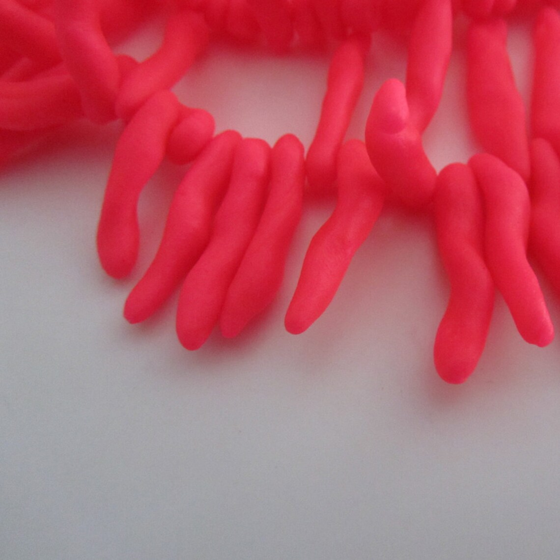 Bight Electric Neon Salmon Peach Pink on Blue Cord - Etsy