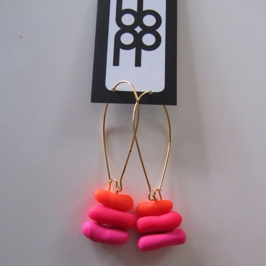 Fluoro Neon Pink, Deep Neon Orange and Mid Neon Orange Polymer Fashion ...
