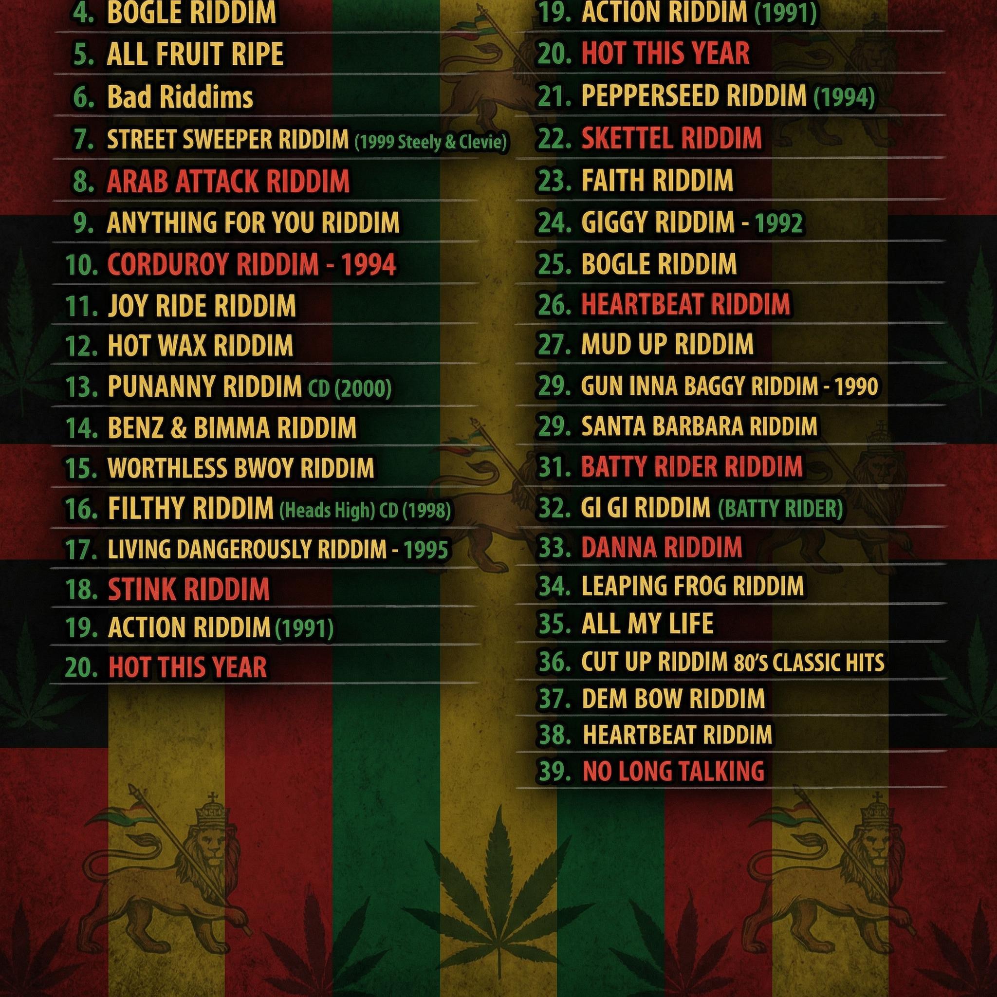 90s Dancehall Pack 39 Riddims Bundle Etsy