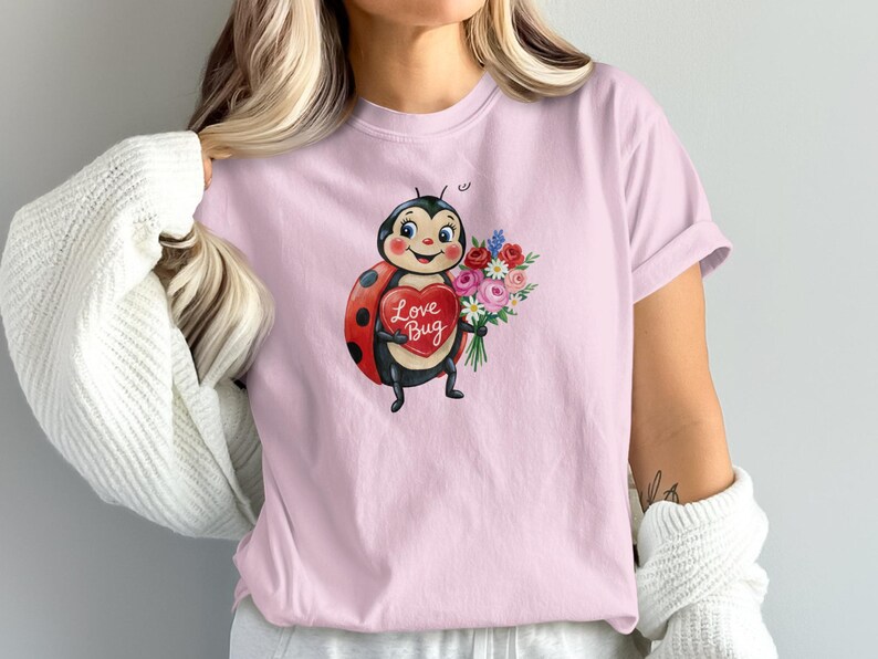Comfort Colors Ladybug T-shirt, Love Bug, Flower Bouquet Graphic Tee - Etsy