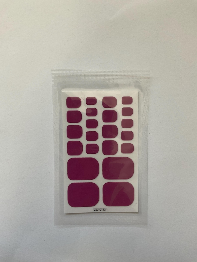 Toe Nail Wraps, Solid Color Toenail Stickers, Press on Pedicure Decals ...
