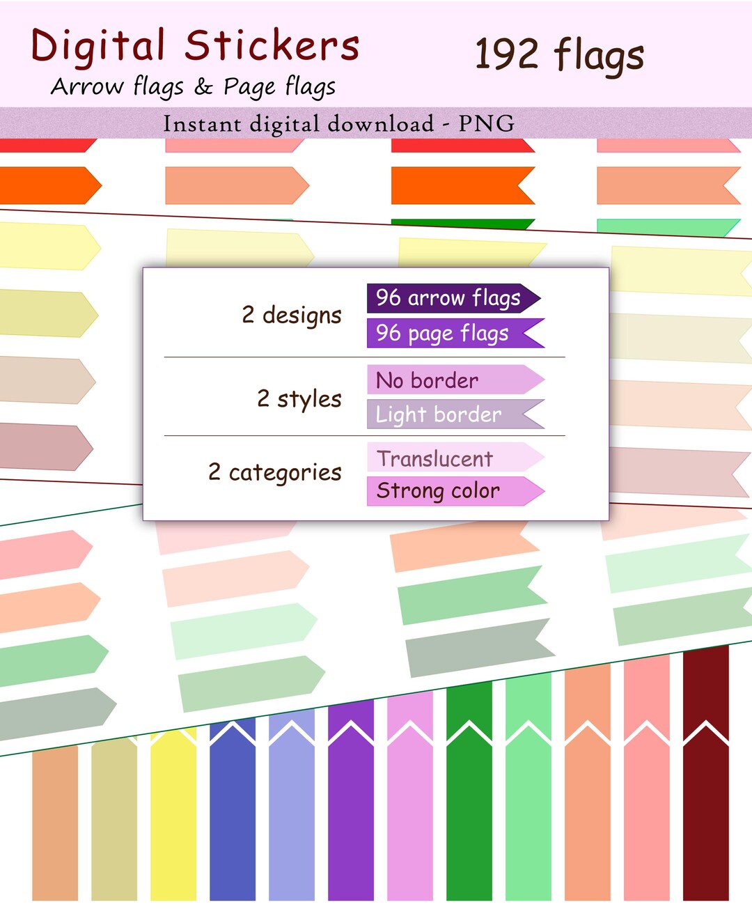 Colorful Digital Flags Stickers: Translucent & Strong Colors (PNG ...