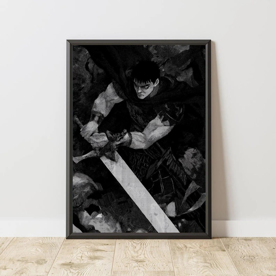 Guts Raven Berserk Poster | Heavy Ink Manga Print | Dark Seinen ...